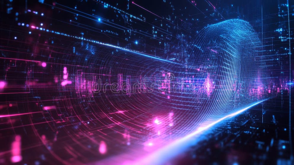 Abstract Visualization of Surface Acoustic Wave Signal Processing Stock ...