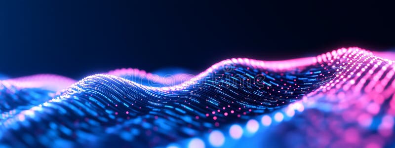 Abstract Visualization of Tech Data Stream with Flowing Wavy Lines in ...