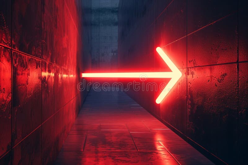 Abstract Visualization of a Vibrant Red Arrow Piercing through a Wall ...