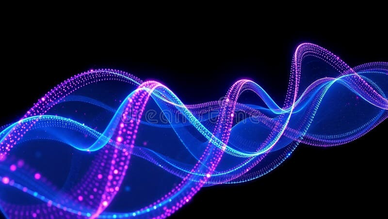 Abstract Visualization of a Wave or Stream of Digital Data Stock Image ...