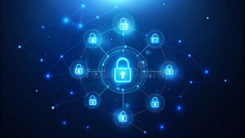 Abstract Art of Privacy in the Digital World Stock Illustration ...