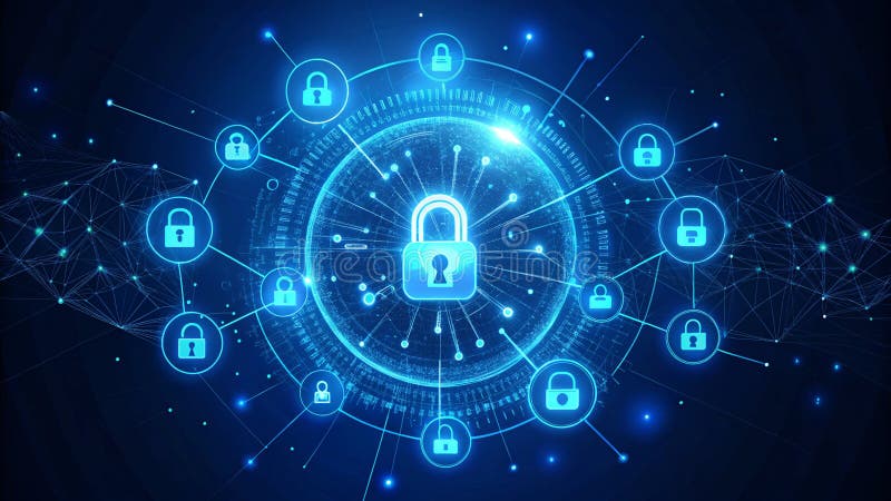 Privacy and Security: Abstract Digital Art Stock Illustration ...