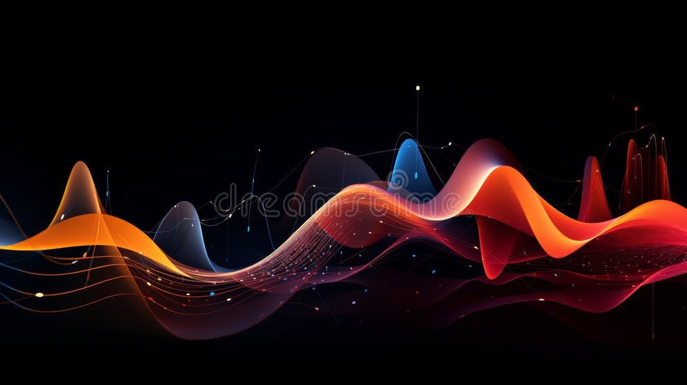 Abstract Visualizer with Cascading Lines Stock Illustration - Illustration of colorful, motion ...
