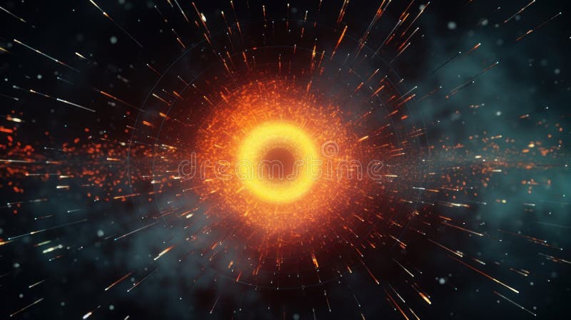 Abstract Visualizer With Glowing Particles And Abstract Shapes Stock Illustration Illustration