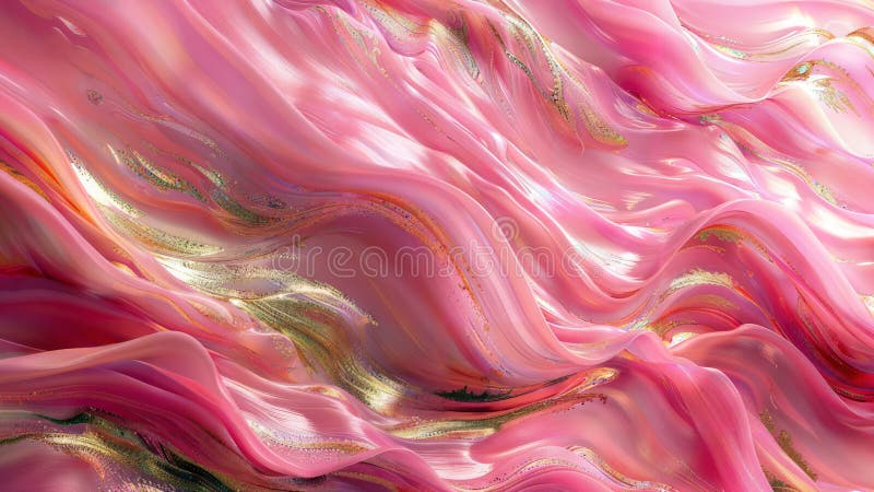Liquid Gemstone: Flowing Pink, Red & Gold with Delicate Glittering ...