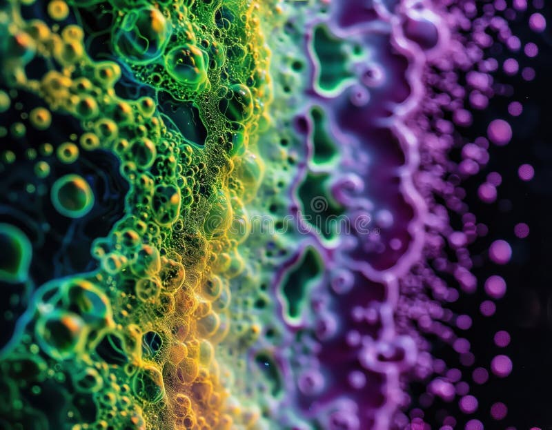 Abstract Visuals Projected on a Screen from Real-time Microscope ...