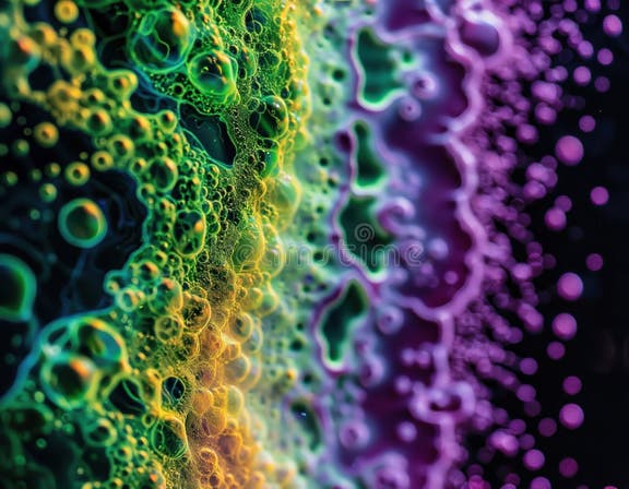 Abstract Visuals Projected on a Screen from Real-time Microscope ...