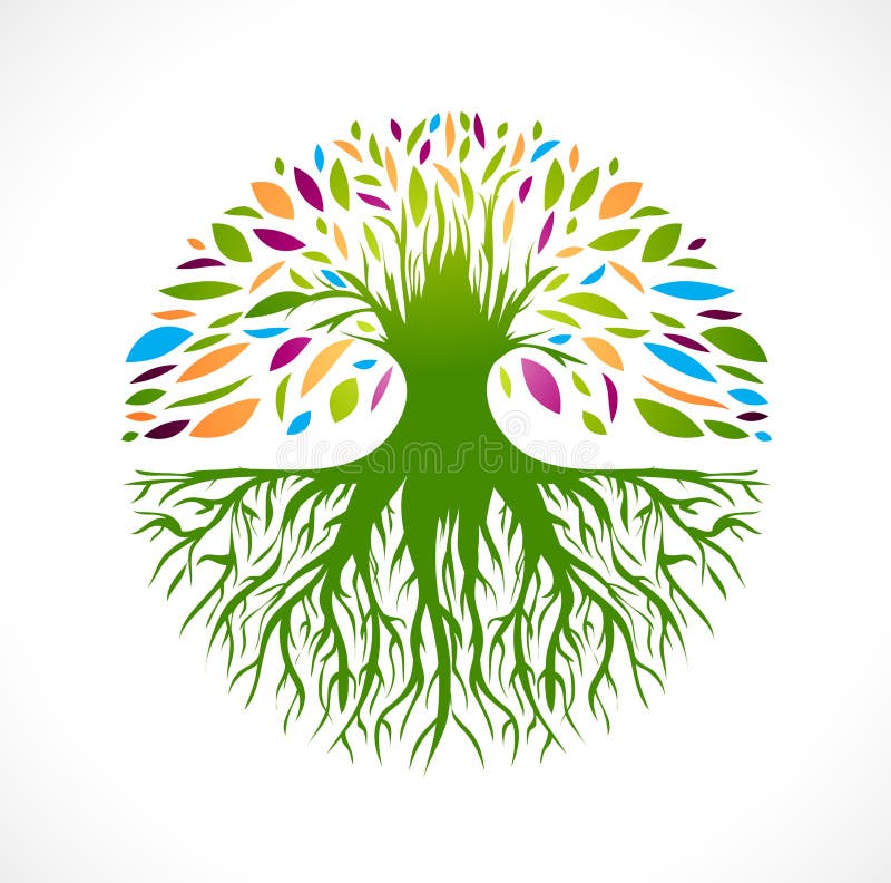Abstract Vitality Tree Logo Stock Vector - Illustration of round ...