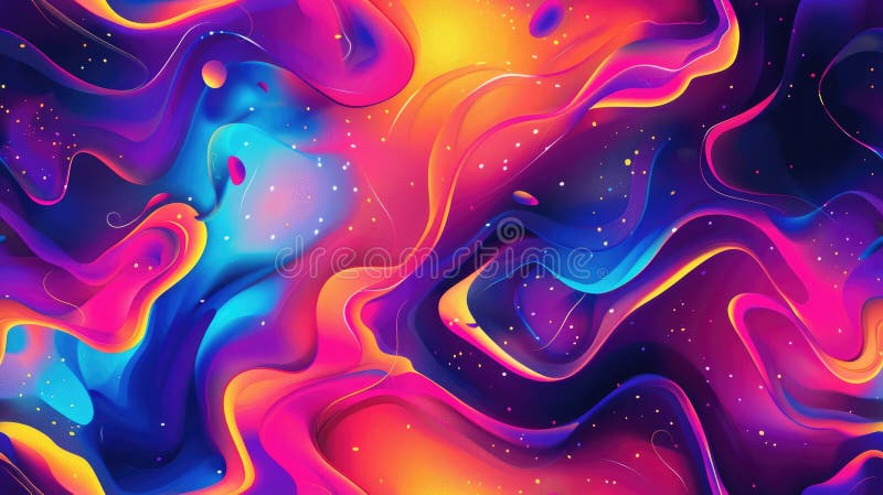 Abstract Vivid Color Wave Effect Express and Emphasize Energetic Liquid ...