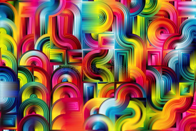 Abstract Vivid Colors Pattern Background Stock Illustration ...