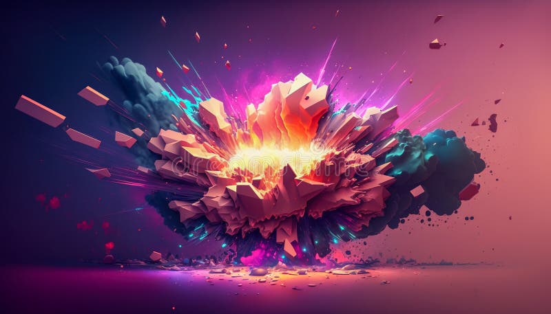 Abstract Vivid Explosion, a Colorful and Energetic Illustration of ...