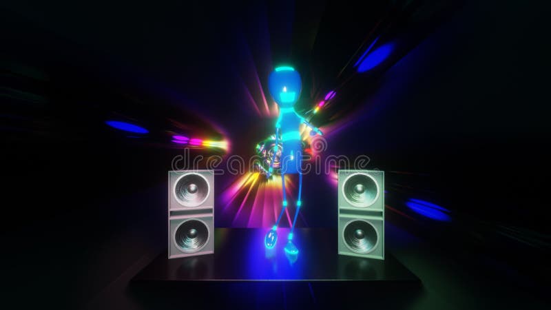 Flying into Digital Technologic Strobe Multicolor Tunnel. Futuristic ...