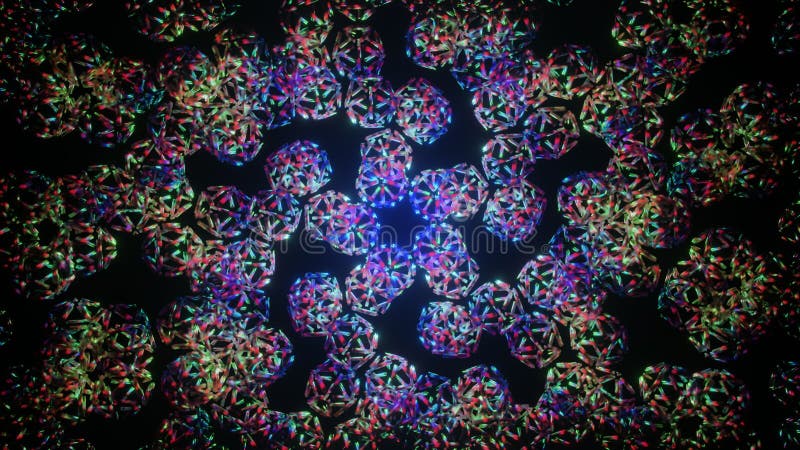 Abstract Multicolor Sphere Shape Rotating Looping Background. 3D ...
