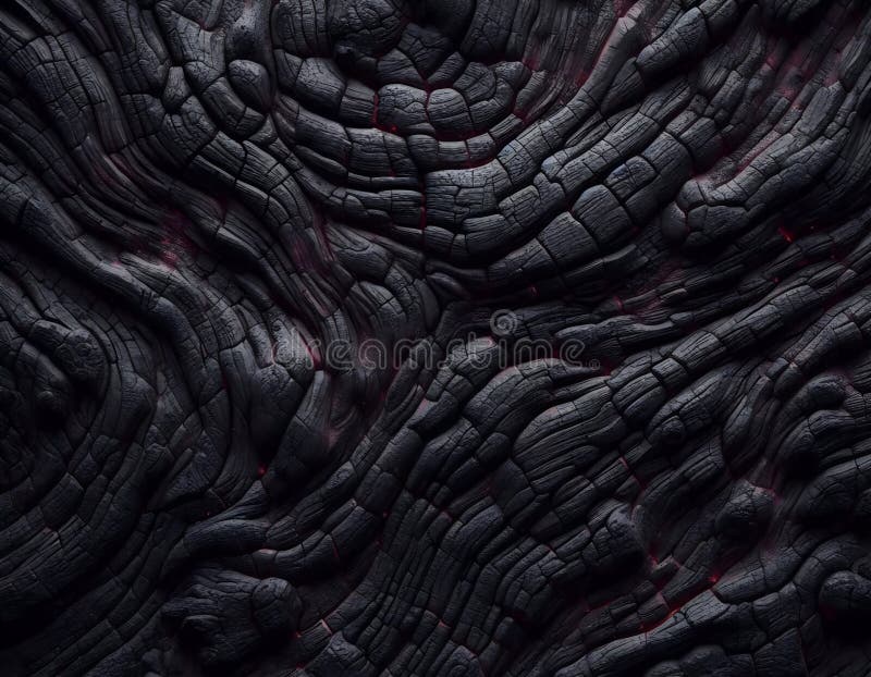 Abstract Volcanic Lava Texture: Dark and Red Flow Patterns Stock ...