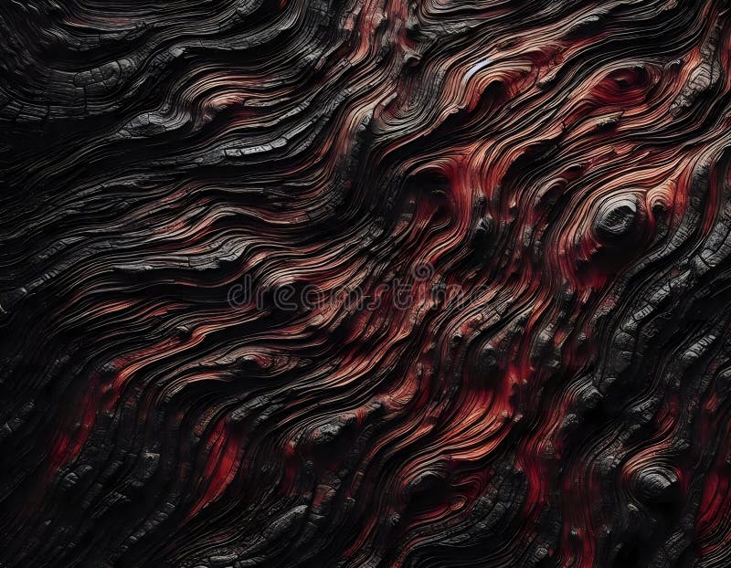 Abstract Volcanic Lava Texture: Dark and Red Flow Patterns Stock Image ...