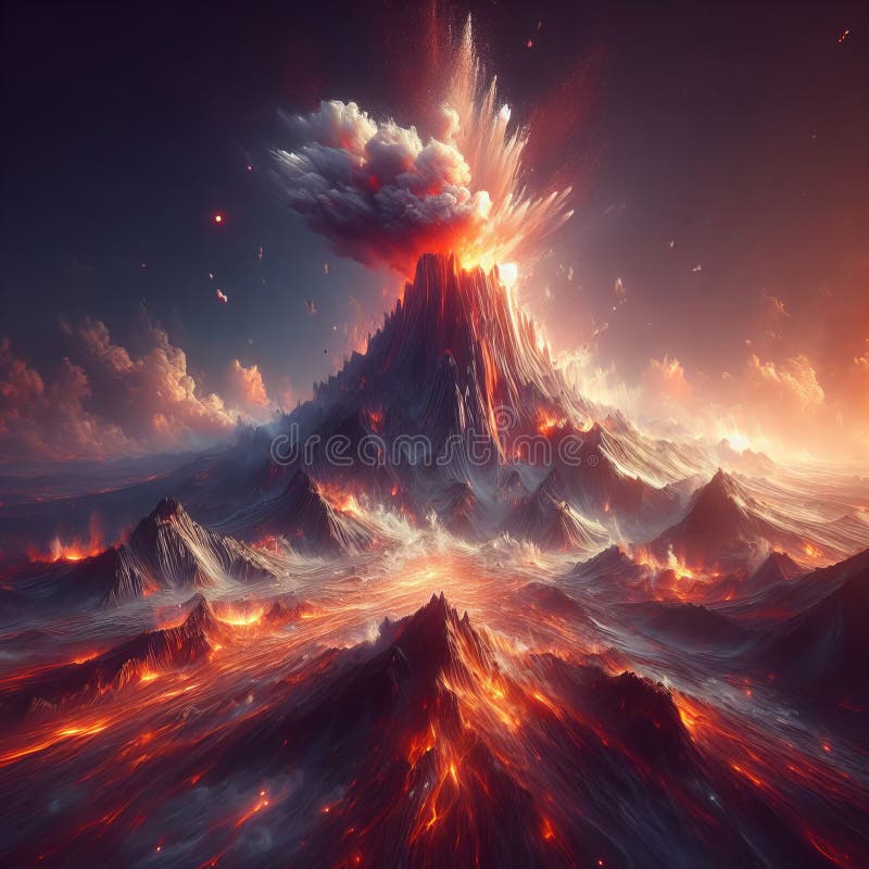 Abstract volcano eruption stock image. Image of catastrophe - 12152965