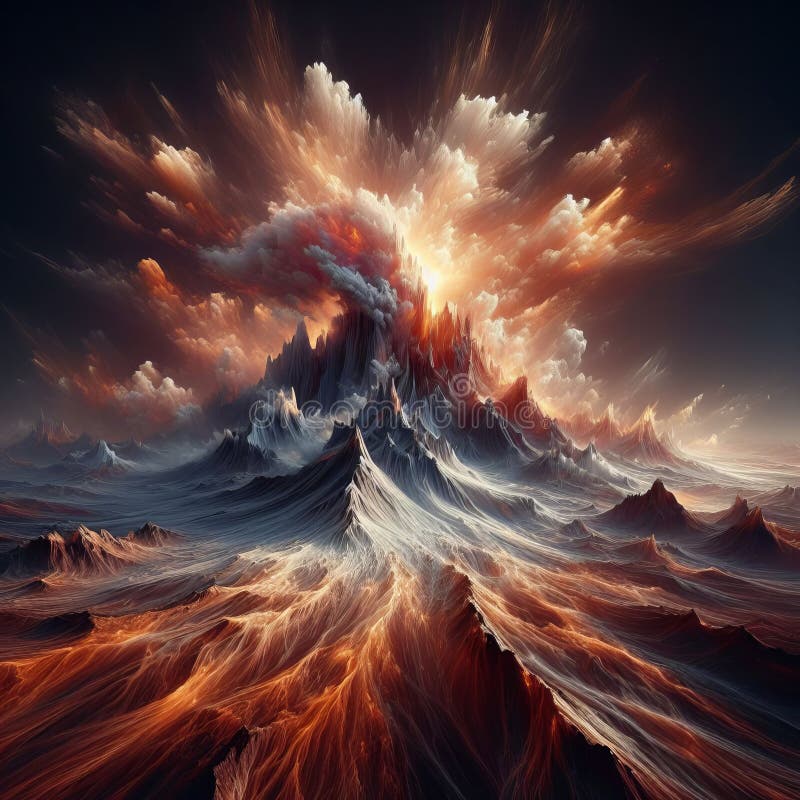 Abstract volcano eruption stock image. Image of catastrophe - 12152965