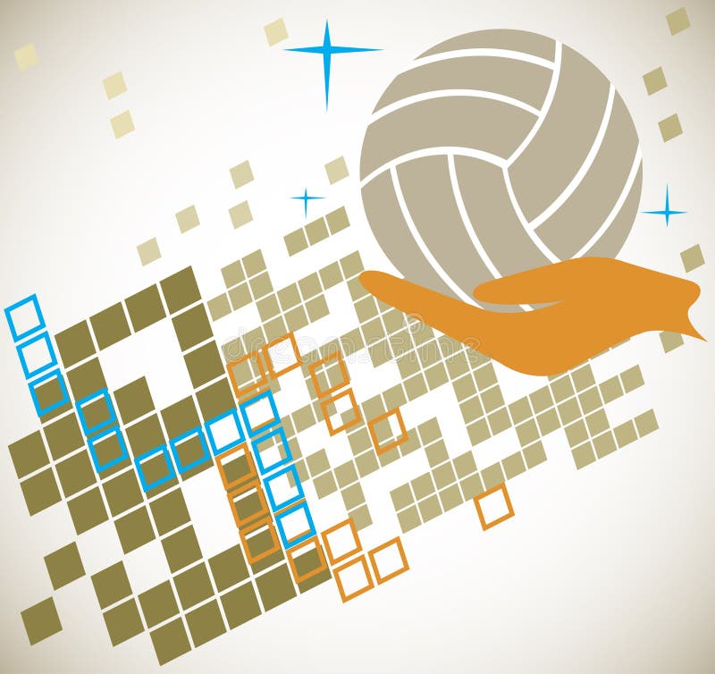 Abstract volleyball motive stock vector. Illustration of healthy - 66698446