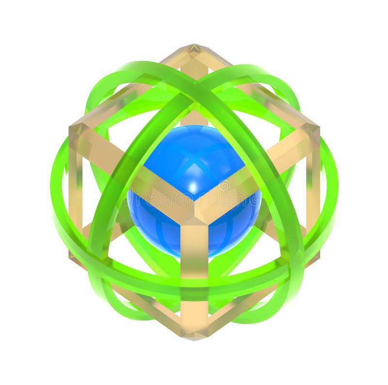 Abstract Volume Geometric Structure. Abstract Geometric Shape. Cube and ...