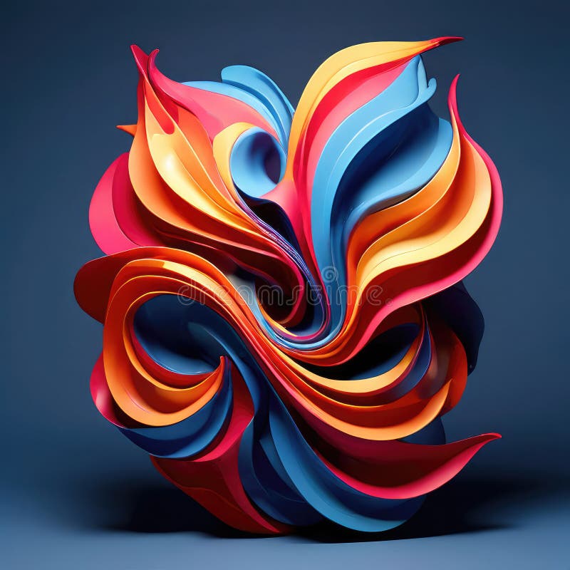 Abstract Volumetric Colorful Whimsical Surreal Shapes Composition Stock ...