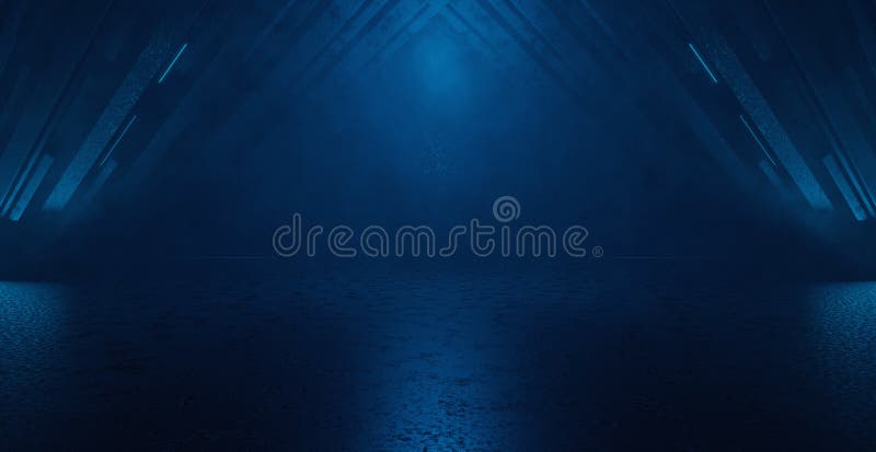 Abstract Volumetric Effect Floor Studio Room Showroom with Light and ...