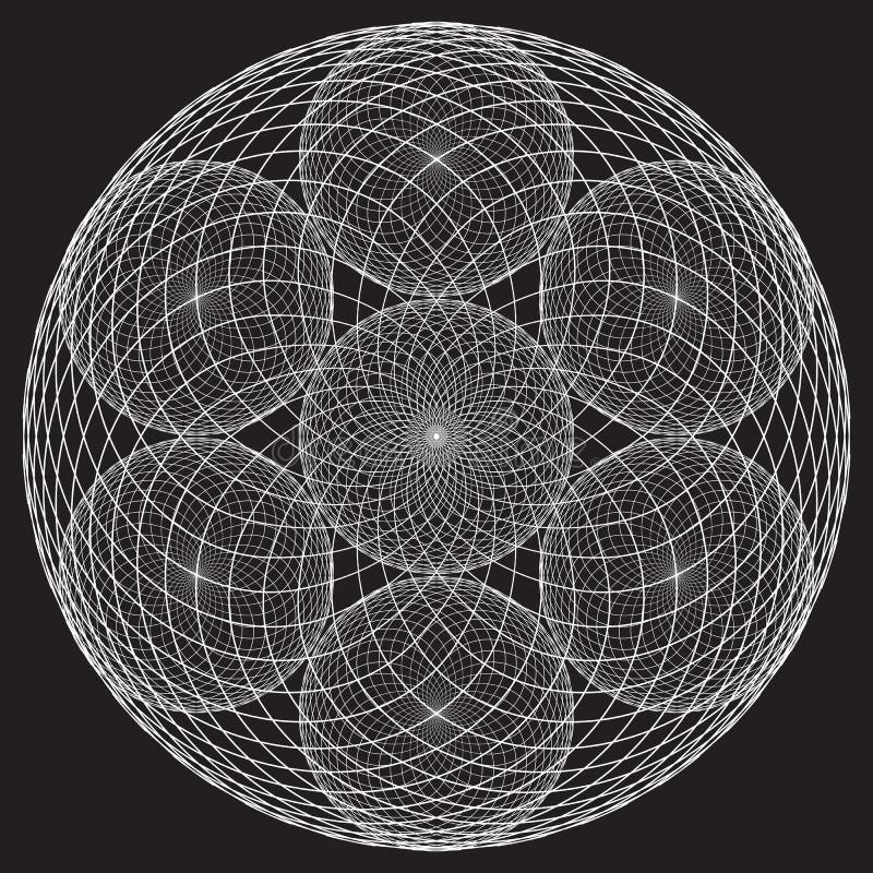 Abstract Volumetric Figure, Sphere with a Mesh Surface Stock Vector ...