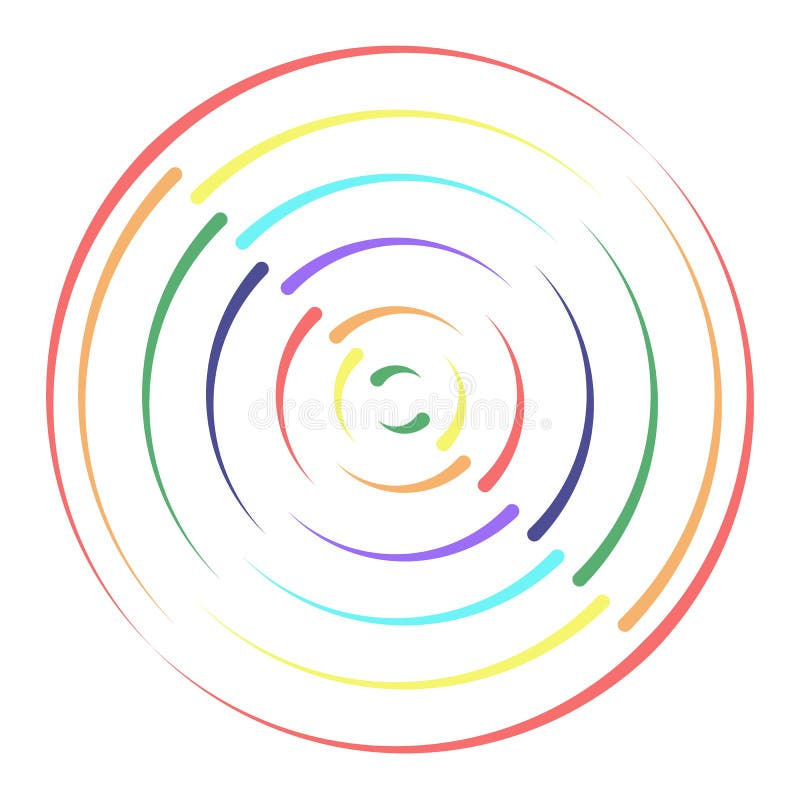 Abstract Vortex Circular Rainbow Color Line Background. Vector ...