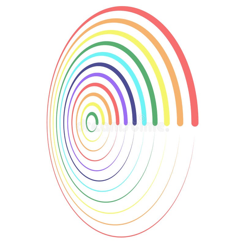 Abstract Vortex Circular Rainbow Color Line Background. Vector ...