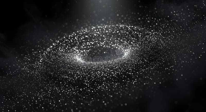 Abstract Vortex Composed of Shimmering Particles on a Dark Backdrop ...