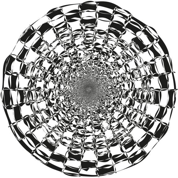 Abstract Vortex Design. Circular Illusion Shape. Black Swirl Pattern ...