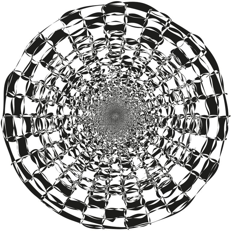 Abstract Vortex Design. Circular Illusion Shape. Black Swirl Pattern ...