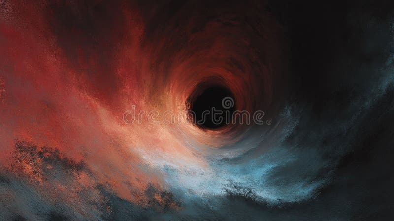 Abstract Vortex of Fiery Red and Cool Blue Hues Swirling into a Dark ...