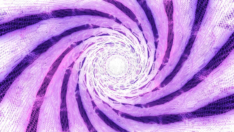 Abstract Vortex with Hypnotic Stripes. Motion. Rotating and Bending ...