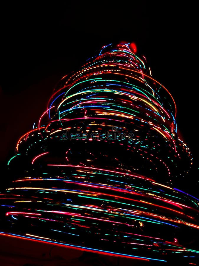 Abstract Vortex of Light Created by Spinning Christmas Tree Stock Image ...