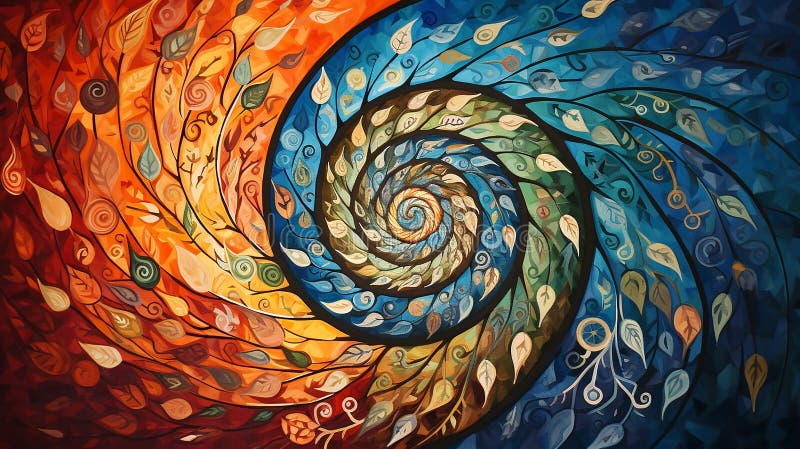 An Abstract Vortex or Spiral Where Each Loop Represents a Different ...