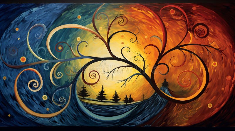 An Abstract Vortex or Spiral Where Each Loop Represents a Different ...