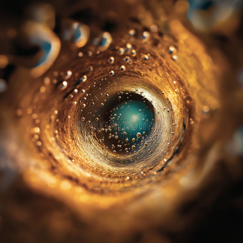 "Golden Teal Vortex: a Dance of Bubbles in Depth and Motion" Stock ...