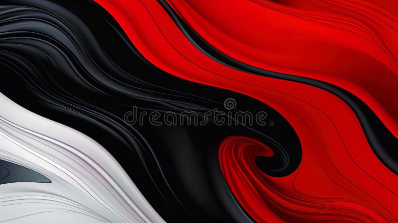 Abstract Vortices in Black and White and Red Shades Stock Illustration ...