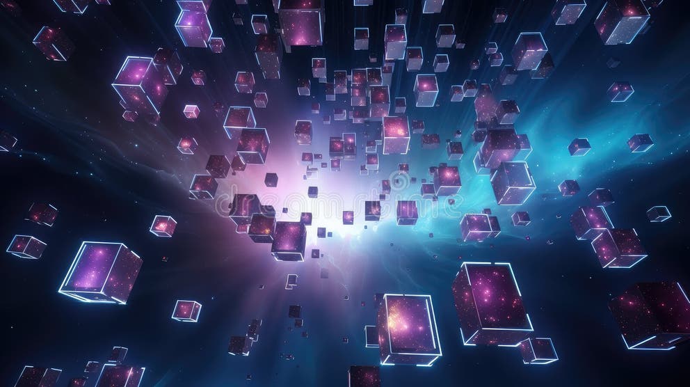 Abstract Voxel Artificial Cubes Stock Illustration - Illustration of ...