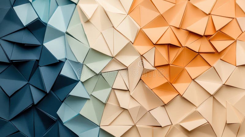 Abstract Wall Art Featuring Folded Paper Tessellations in Various ...