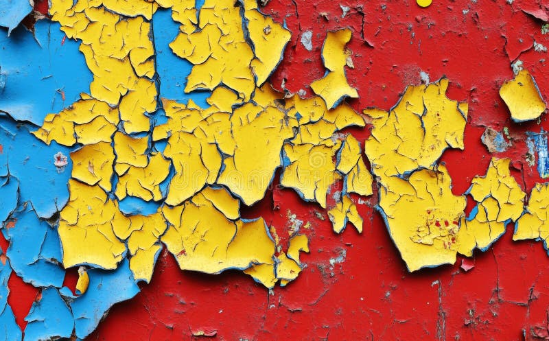 Abstract Wall Art Featuring Weathered Surfaces with Fragmented Paint ...