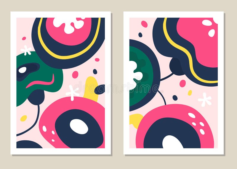 Abstract Wall Art with Stylized Flowers. Vector Illustration. Stock ...