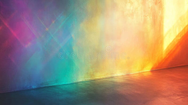 Abstract Wall with Colorful Light Reflections and Corner Stock ...