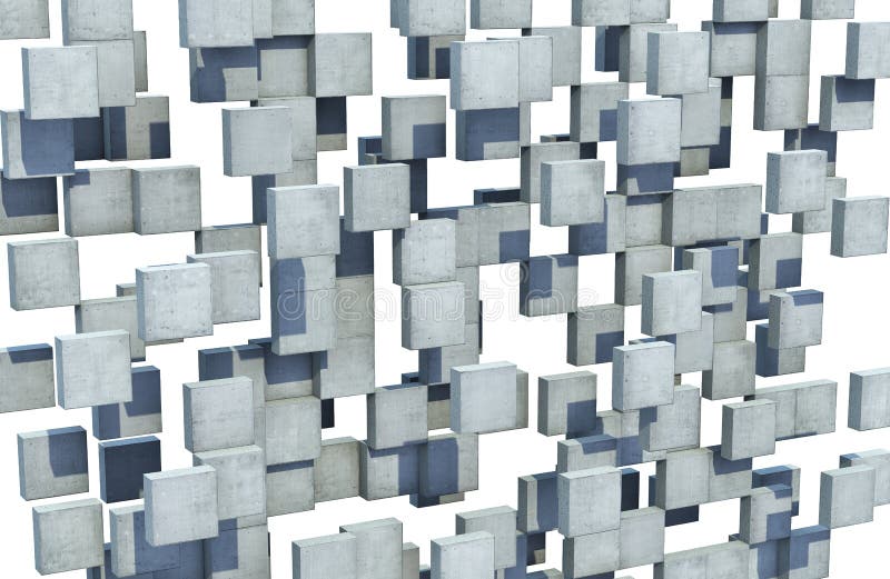Abstract Wall of Concrete Cubes Stock Illustration - Illustration of ...