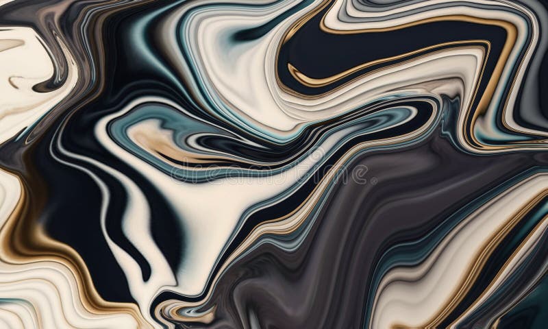 Abstract Wall Decorative Liquid Black Marble Texture Background Stock Illustration ...