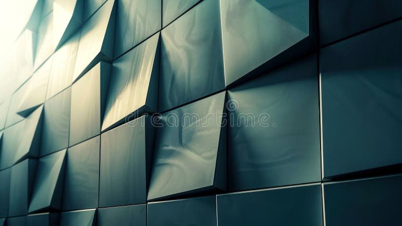 Abstract Wall Design with Geometric Blue Shapes, Creating a Seamless ...