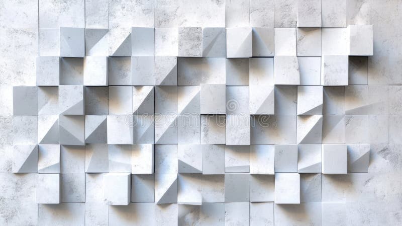 Abstract Wall Design with Geometric Patterns and Shadow Play Stock ...