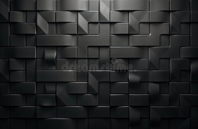 Abstract Wall Design with Intricate Pattern of Black, Grey Tiles ...