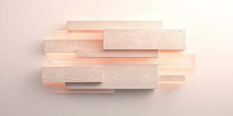 Abstract Wall Installation Featuring Geometric Shapes Soft Lighting ...