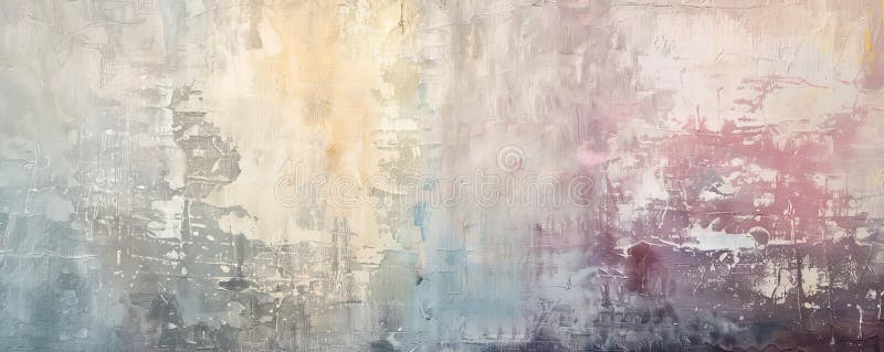 An Abstract Wall Painting with Textured Layers of Pastel Colors ...